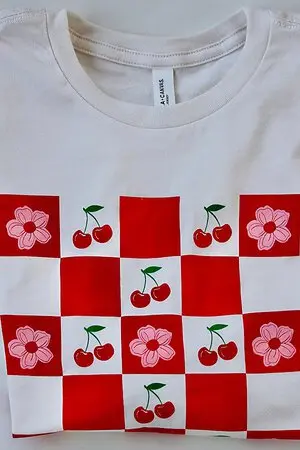 OVERSEASONED Cherry Picnic Crop Tee