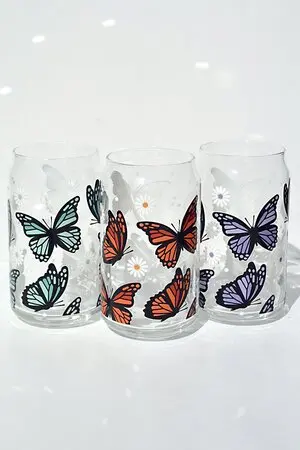 GOLDEN HOUR DESIGNS Butterfly Glass Cup - Lavender