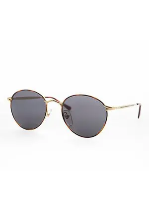 SUNGLASS MUSEUM Vintage Kelsey Round Sunglasses - Gray Lens