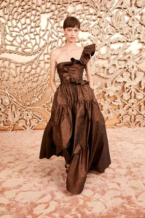 valeria organza dress Ulla Johnson Valeria Crushed Metallic Taffeta Gown In Corallium - 70% Off