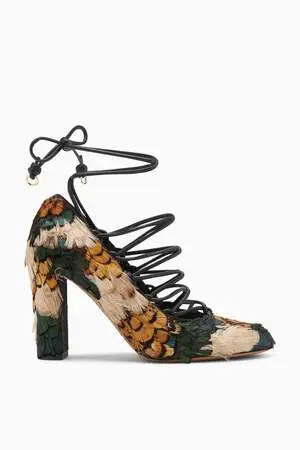 Ulla Johnson Rosalia Feather Lace Up High Heel