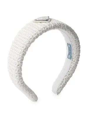 Prada Crochet Headband White