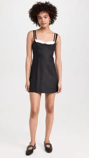 Reformation Lovella Linen Dress In Black - 70% Off | Editorialist