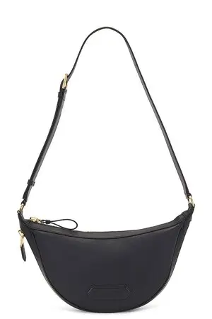 TOM FORD Smooth Grain Leather Zip Crescent Bag - Black