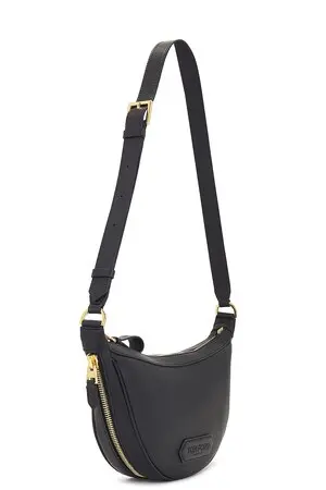 TOM FORD Smooth Grain Leather Zip Crescent Bag