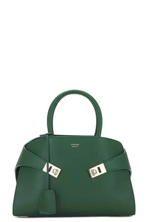 FERRAGAMO Hug Bag In Dark Green