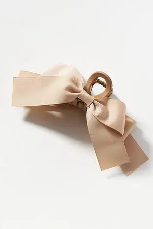 Anthropologie Bow Hair Claw Clip - Light Sand