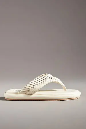 KELSI DAGGER BROOKLYN Tidal Braided Thong Sandals White