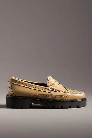 G.H.BASS Weejuns Whitney Brogue Loafers - Tan