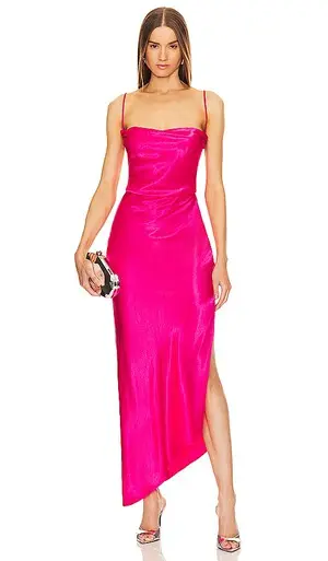 MICHAEL COSTELLO X Cassie Midi Dress - Hot Pink