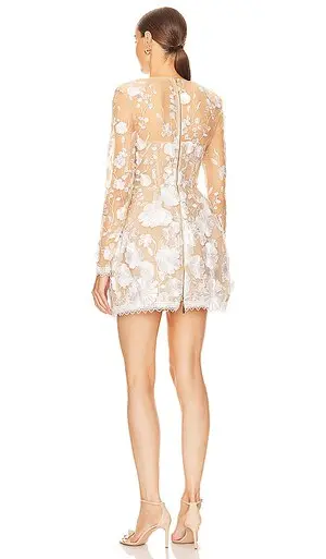 BRONX BANCO Floral Embroidered Mini Dress