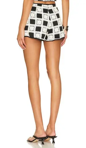 Tularosa Crochet Knit Plaid Shorts