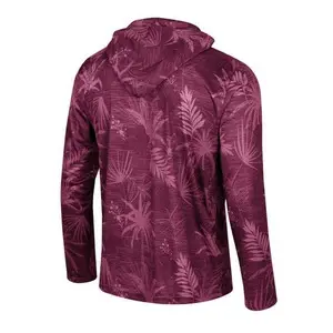COLOSSEUM Arizona State Sun Devils Palms Printed Lightweight Quarter-zip Hooded Top - Maroon