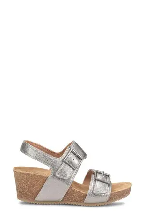 COMFORTIVA Erlina Wedge Sandals - Grey-gold