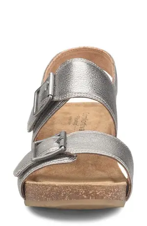 COMFORTIVA Erlina Wedge Sandals - Grey-gold