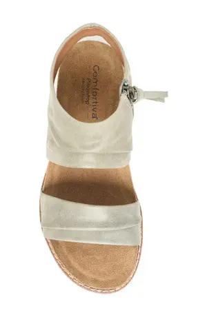 COMFORTIVA Leather Sandals - Sage
