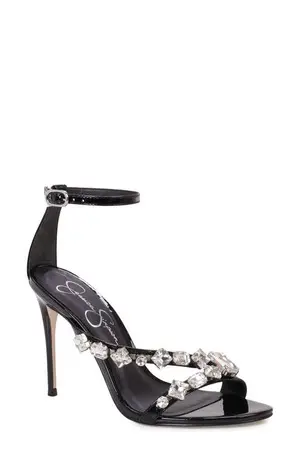 Jessica Simpson Raela Embellished Ankle Strap Sandals - Black