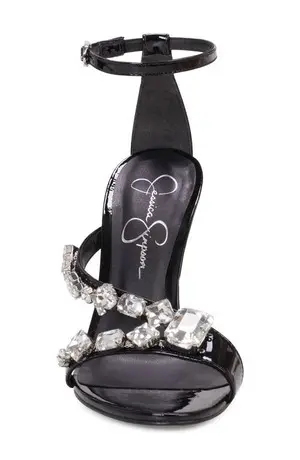 Jessica Simpson Raela Embellished Ankle Strap Sandals - Black