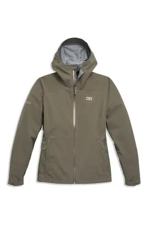 OUTDOOR RESEARCH Stratoburst Packable Rain Jacket - Gravel