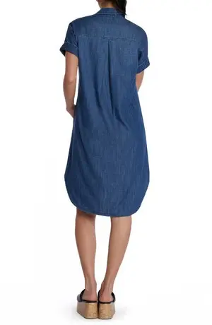WASH LAB DENIM Clean Denim Shirtdress - Deep Blue