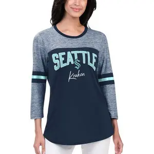 G-III 4HER BY CARL BANKS Seattle Kraken 3/4-sleeve T-shirt - Navy