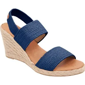 Andre Assous Allison Espadrille Wedge Sandal - Navy