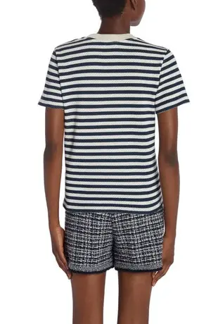 Moncler Stripe Pointelle Cotton T-shirt