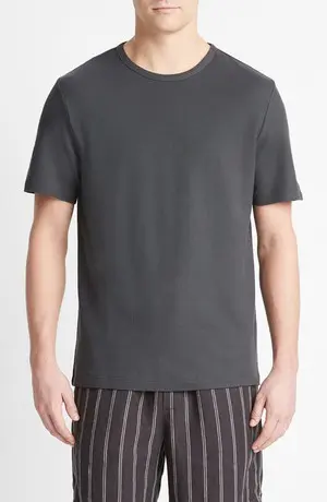 Vince Pima Cotton Piqué T-shirt Soft Black