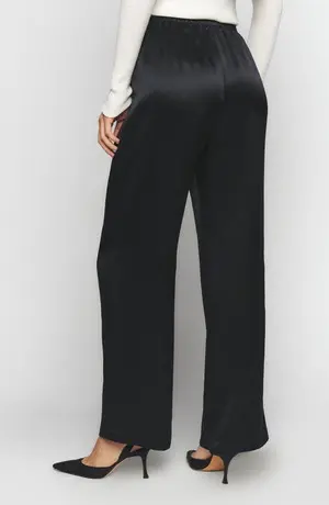 REFORMATION Olina Wide Leg Silk Pants
