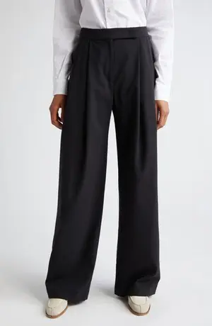 Eleventy Pleated Wide Leg Trousers