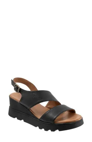BUENO Gianna Slingback Platform Wedge Sandal - Black