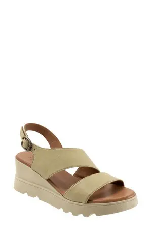 BUENO Gianna Slingback Platform Wedge Sandal - Moss