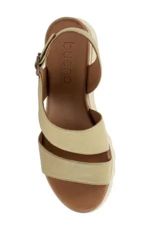 BUENO Gianna Slingback Platform Wedge Sandal - Moss