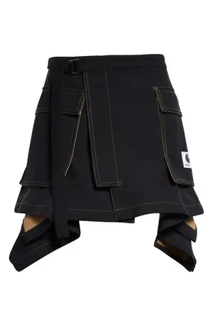 Sacai X Carhartt Wip Asymmetrical Wrap Skirt