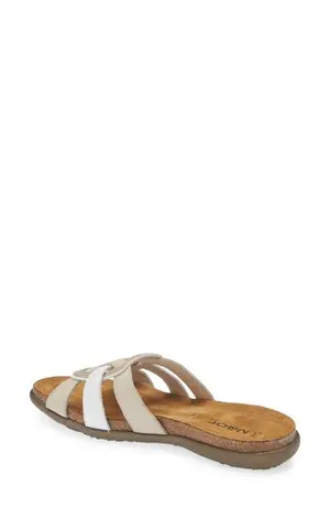 Naot Liv Slide Sandal - Ivory/white/beige