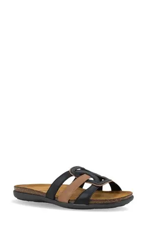 Naot Liv Slide Sandal - Jet Black/latte