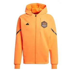 Adidas Houston Dynamo Fc 2024 Anthem Travel Raglan Sleeve Full-zip Jacket - Orange
