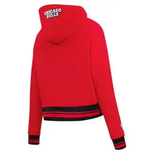 PRO STANDARD Chicago Bulls Script Tail Cropped Pullover Hoodie
