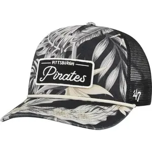 '47 Pittsburgh Pirates Tropicalia Trucker Hitch Adjustable Hat - Black
