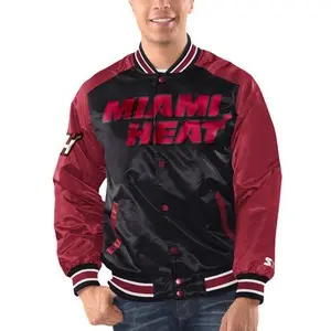 STARTER Miami Heat Renegade Satin Varsity Jacket