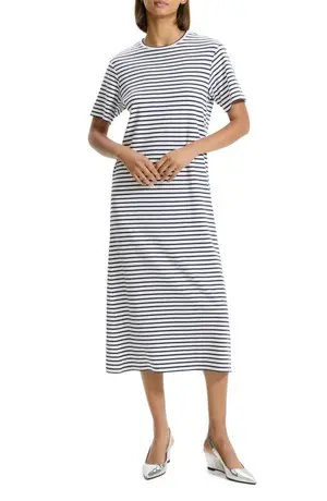 Theory Clint Stripe Cotton T-shirt Dress