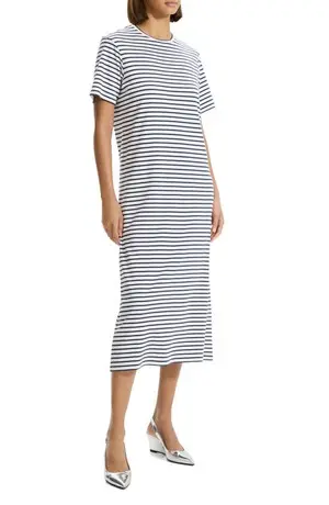 Theory Clint Stripe Cotton T-shirt Dress
