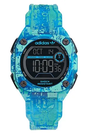 Adidas Ao Street Translucent Resin Strap Watch - Blue