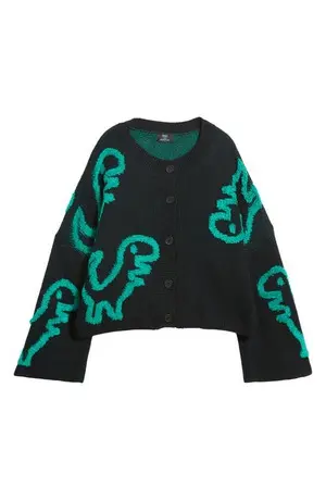 DRESSED IN LALA T-rex Jacquard Cardigan