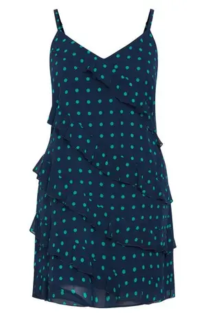 City Chic Harley Polka Dot Ruffle Minidress