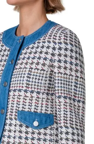 Akris Houndstooth Jacquard Jacket