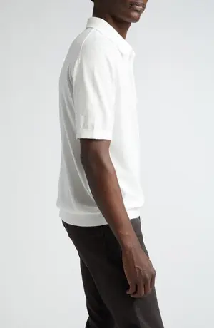 Zegna Premium Cotton Sweater Polo - White