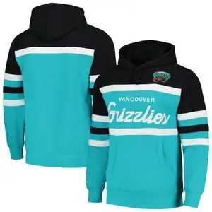 Mitchell & Ness Black Vancouver Grizzlies Head Coach Pullover Hoodie - Turquoise