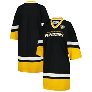 STARTER Pittsburgh Penguins Boxy V-neck Half-sleeve Dress - Black
