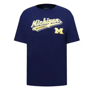 PRO STANDARD Michigan Wolverines Script Tail Oversized Boyfriend T-shirt